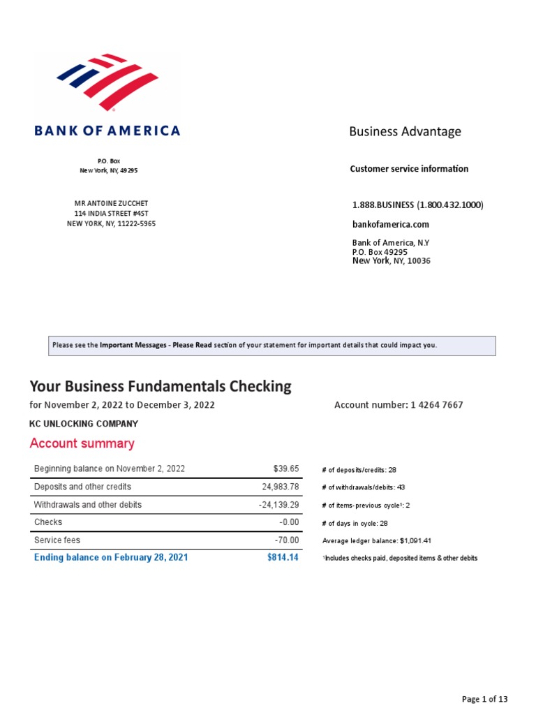 Bank of America | PDF | Transaction Account | Credit Card
