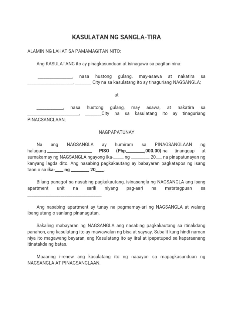 Kasulatan NG Sangla | PDF