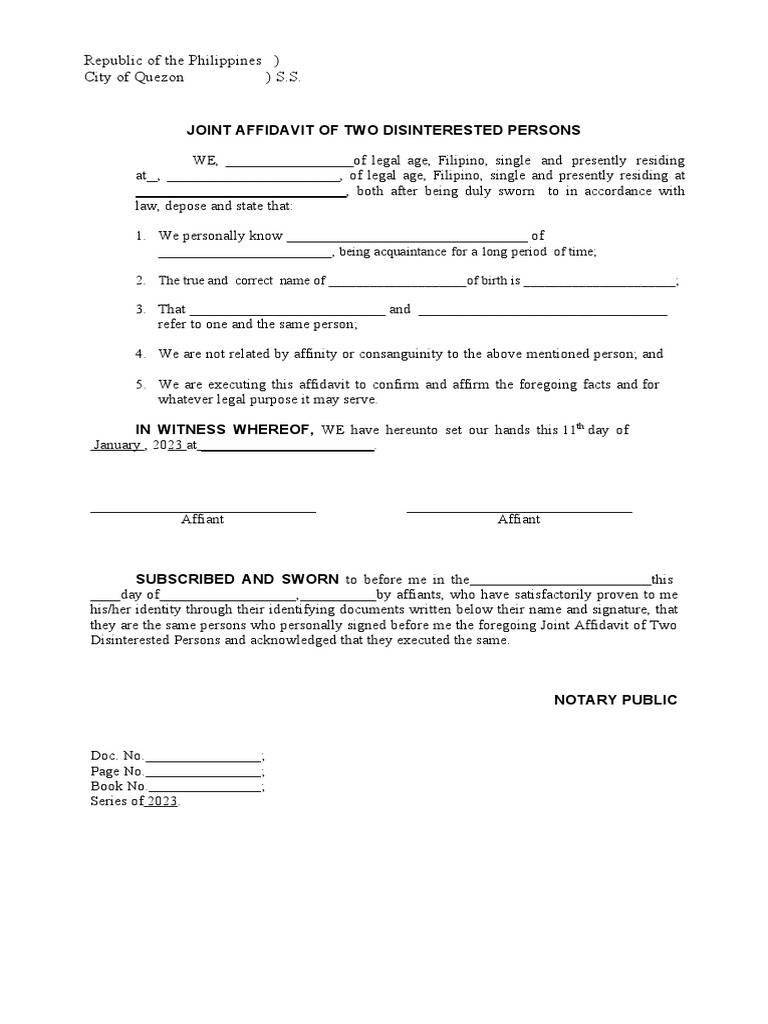 Joint Affidavit | PDF