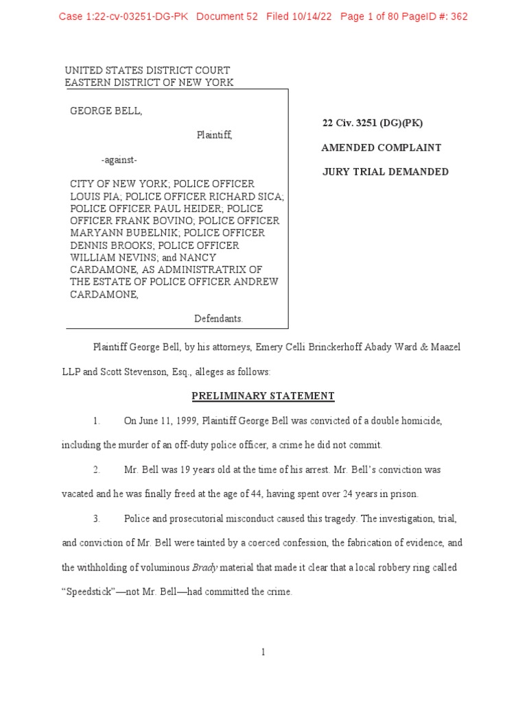 52 Amended Complaint | PDF | Confession (Law) | Law