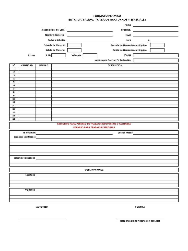 Formato de Entrada y Salida de Materiales - 1 | PDF Formato de Entrada y Salida de Materiales - 1 | PDF
