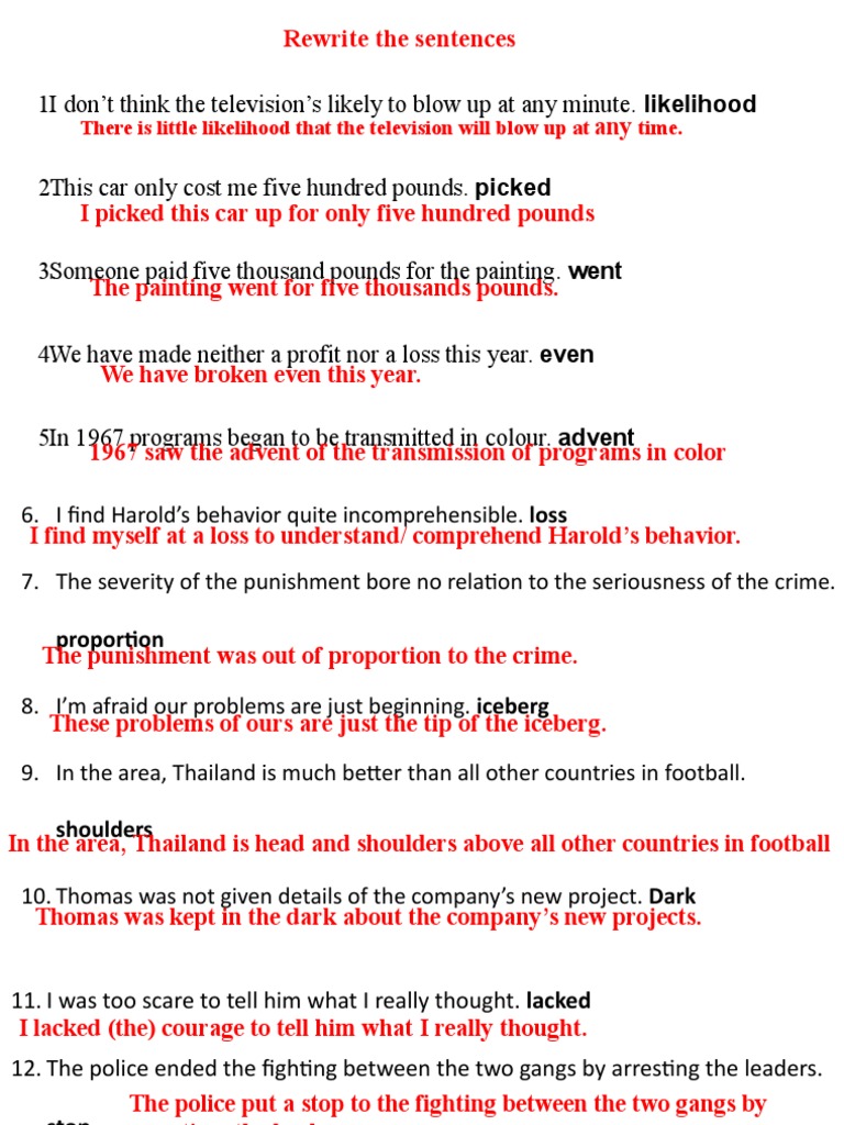 Rewrite Using Idioms | PDF | Shyness