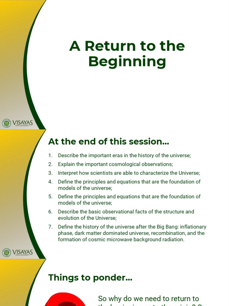Module 8. A Return To The Beginning | PDF | Big Bang | Universe