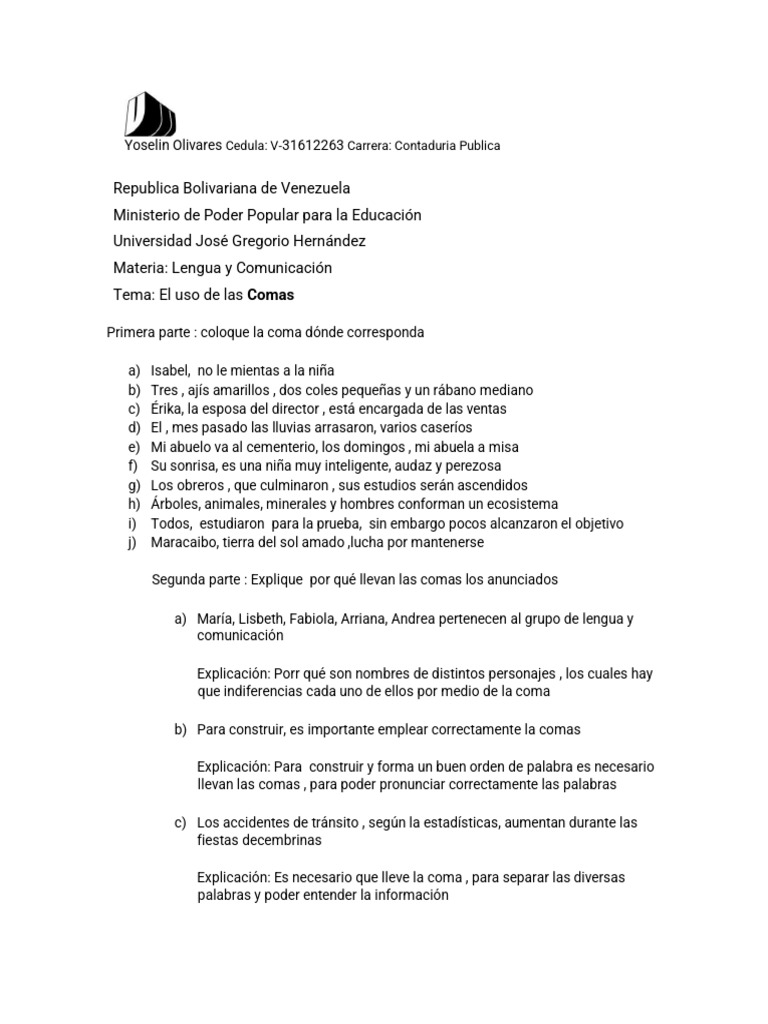 Uso de las Comas: Reglas y Ejercicios | PDF | Ciencias sociales