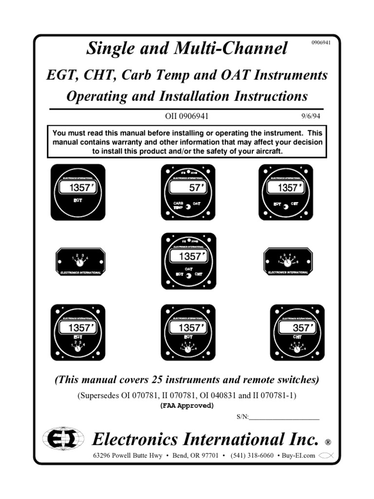 CHT Intallation Manual | PDF | Carburetor | Electrical Connector