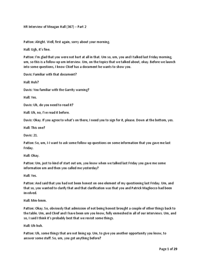 Transcript - Meagan Hall - Part 2 | PDF