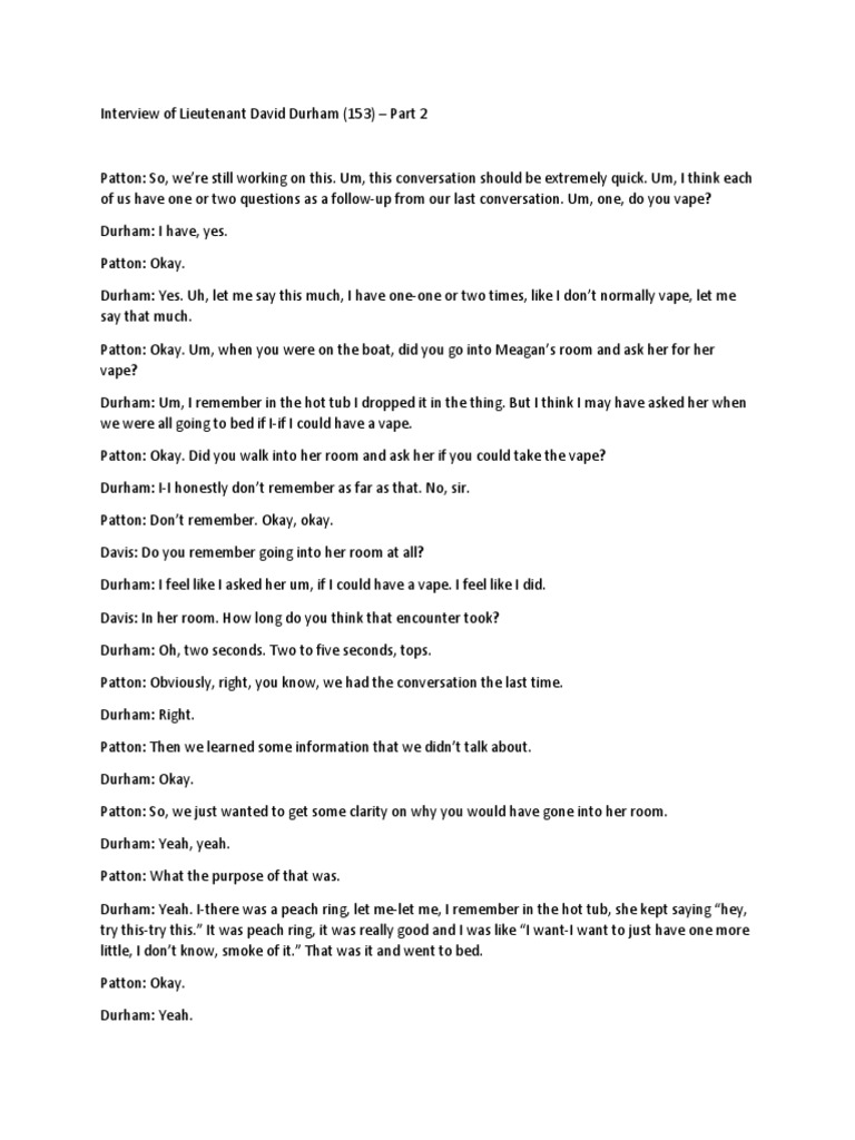 Transcript - David Durham - Part 2 | PDF