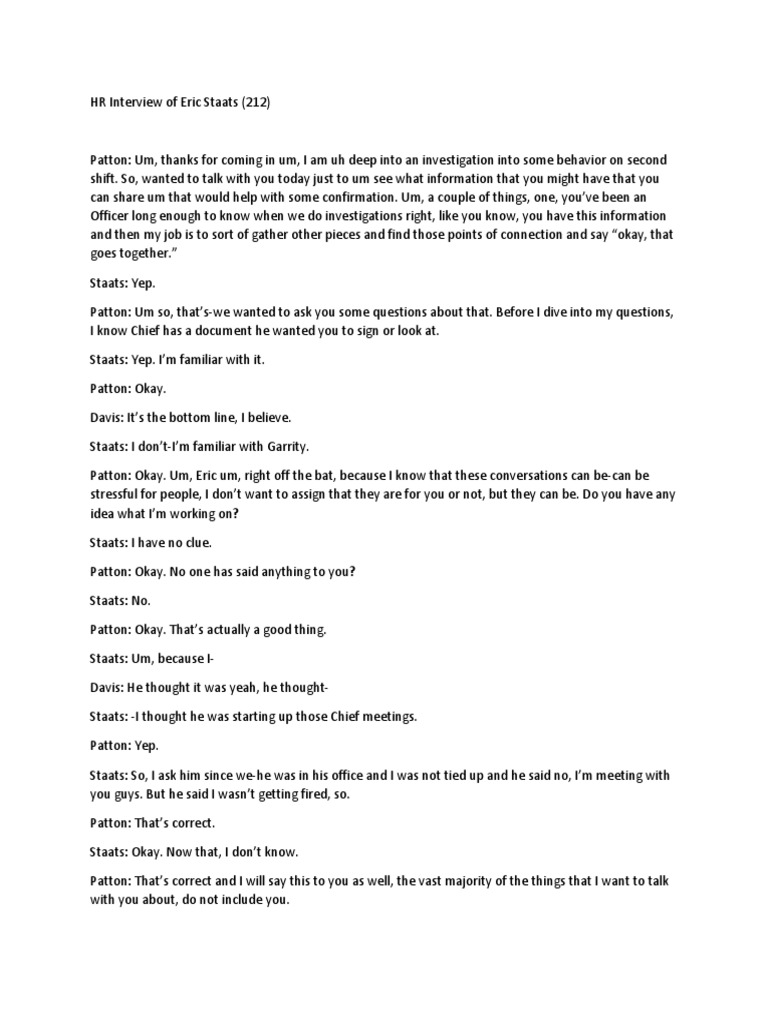 Transcript - Eric Staats | PDF