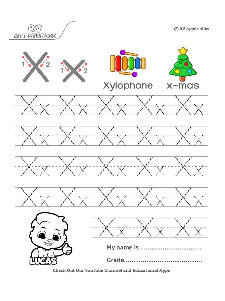 267 Free Printable Worksheets For Kids Alphabet Letter XX Tracing | PDF