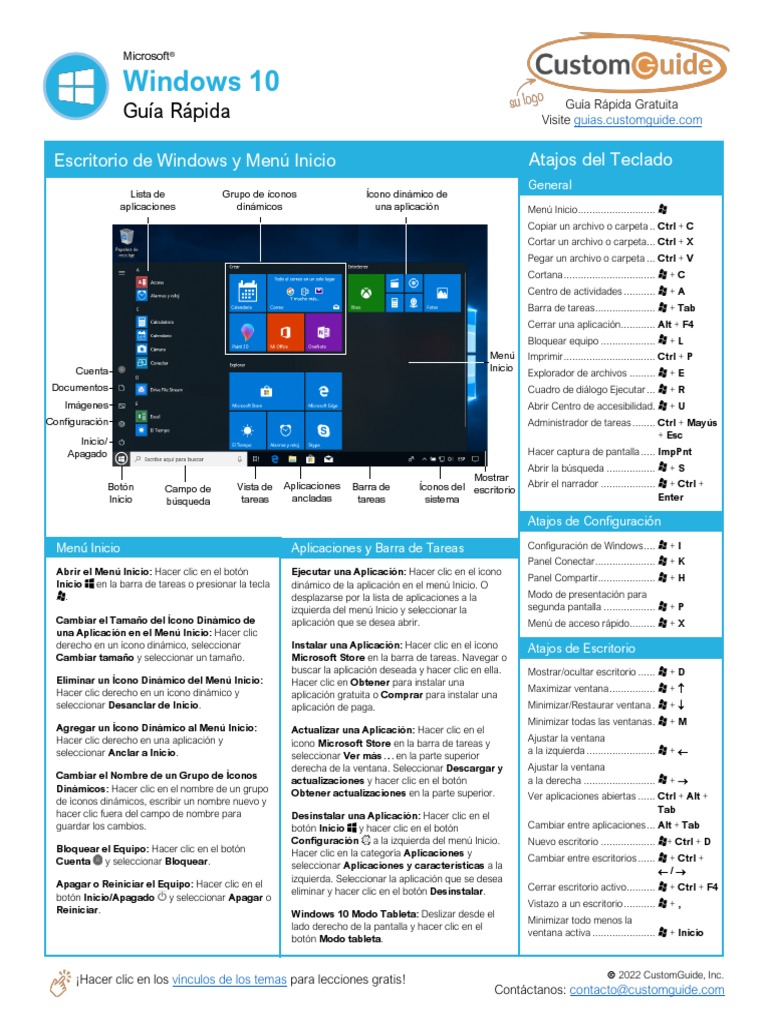 Guia Rapida Windows 10 en Español | Descargar gratis PDF | Archivo de computadora | Microsoft ...