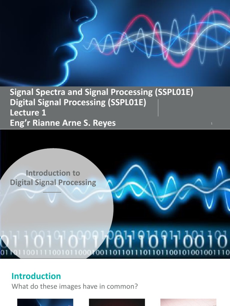 DSP-SSP - Lecture 1 | Download Free PDF | Digital Signal Processing | Video