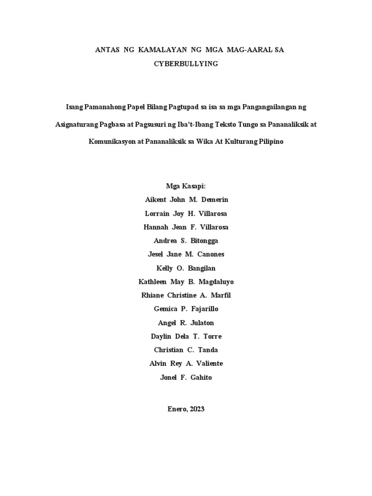 Antas NG Kamalayan NG Mga Mag | PDF