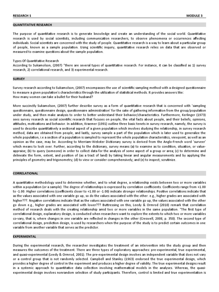Research in Political Science 1 - Quantitative Research | PDF | Survey ...