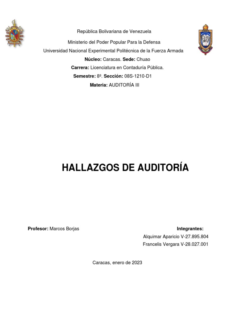 Hallazgos de Auditoria | PDF | Contabilidad | Auditoría