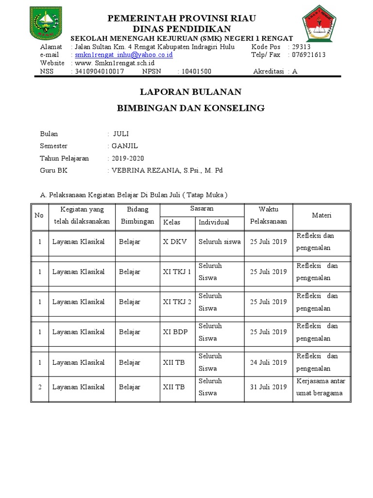 Format Laporan Bulanan | PDF
