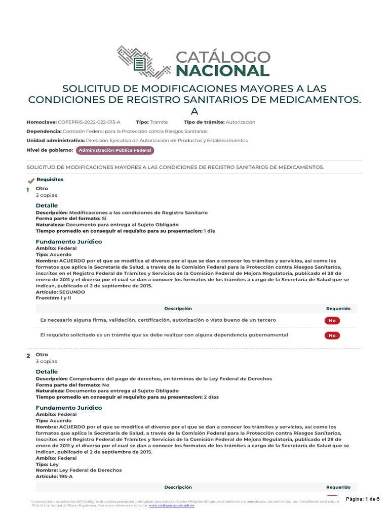 Trámite - 63618 - Homoclave - COFEPRIS 2022 022 013 A | PDF