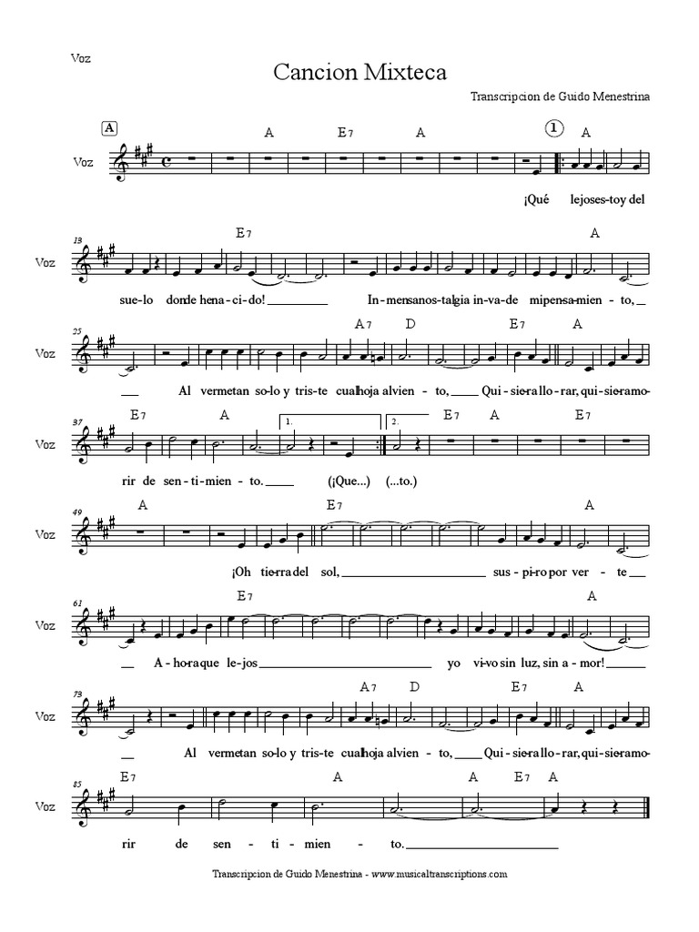 Mariachingon 144 - Cancion Mixteca Voce e Accordi | PDF