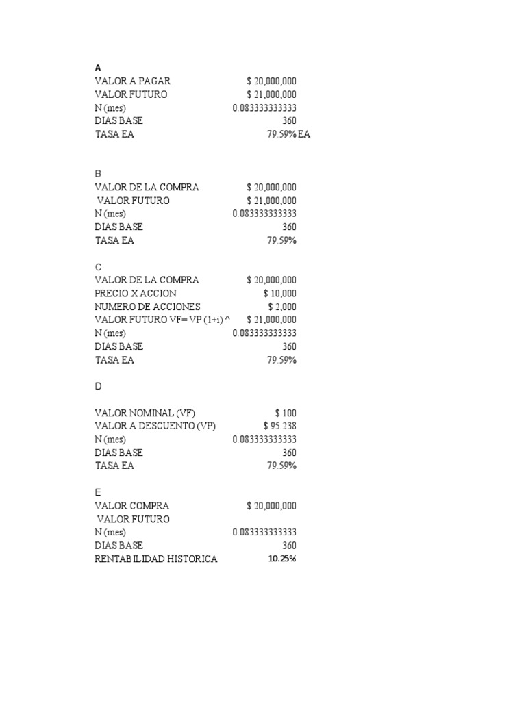 Ejercicios Finanzas | PDF