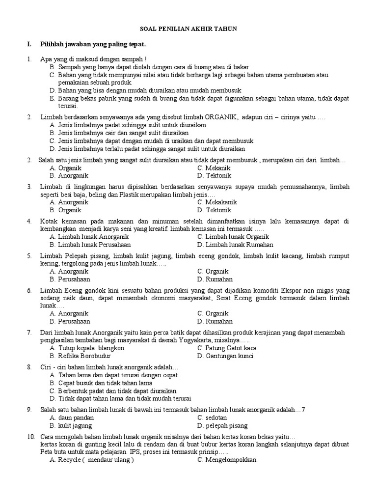 Soal Prakarya KLS 7 Semester | PDF | Griya & Taman | Seni