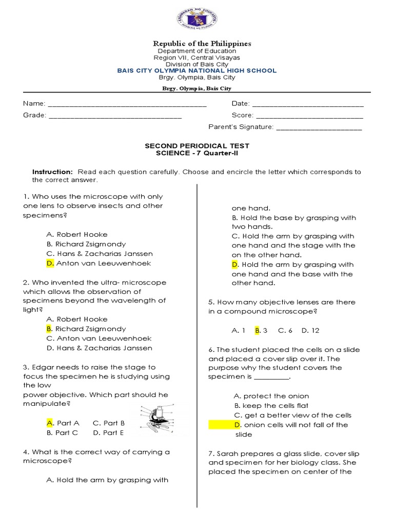 Science 7-2ND QUATER EXAM | PDF | Reproduction | Cell (Biology)