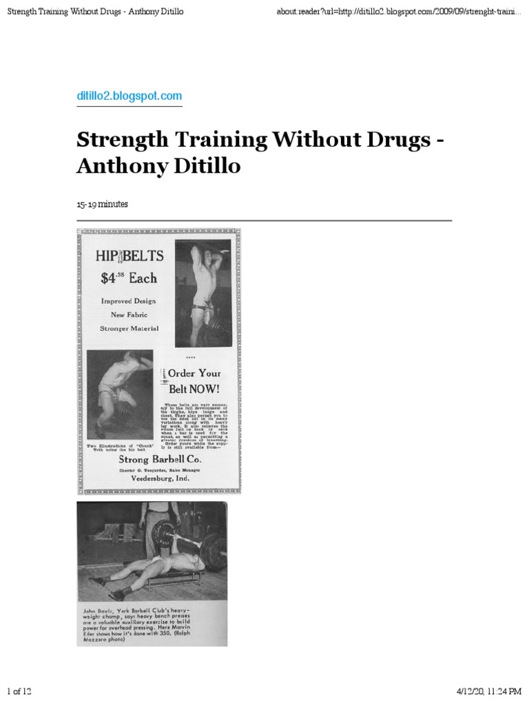 Strength Training Without Drugs - Anthony Ditillo | PDF | Strength ...