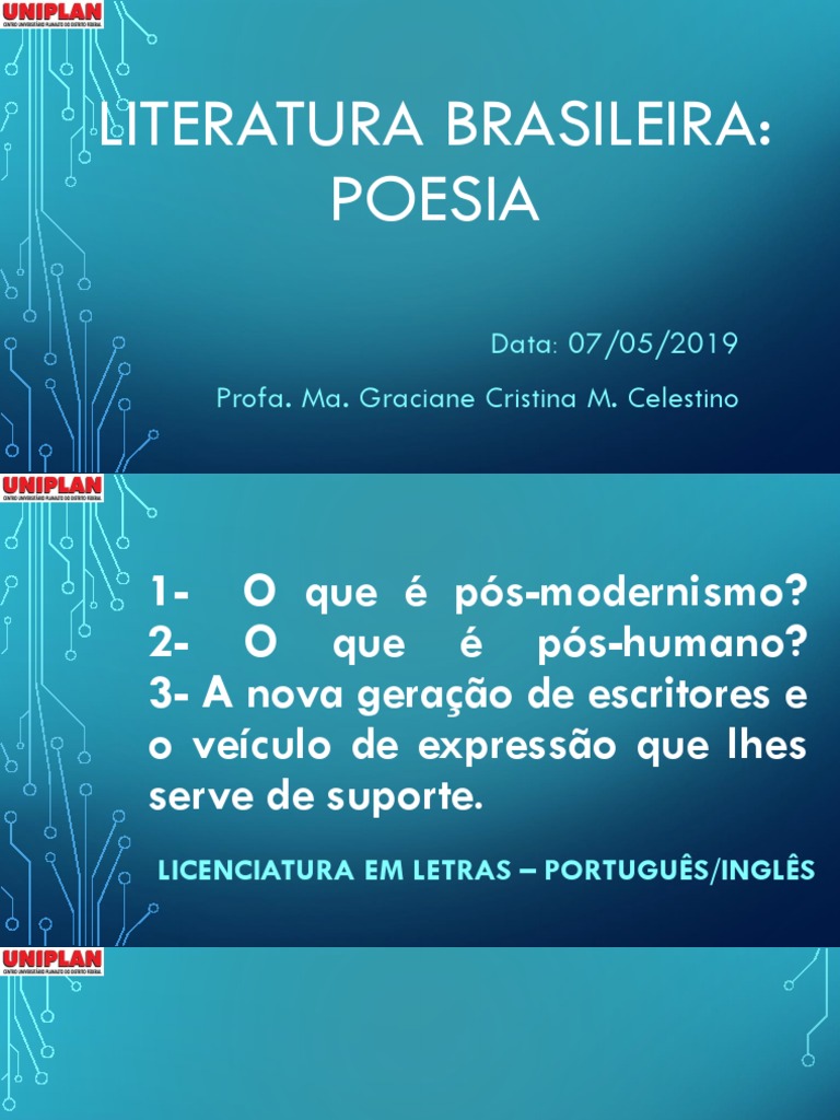 10 - Aula Sobre o Que É Pós-Modernidade - LBP - 1 Parte - 20191 | PDF ...