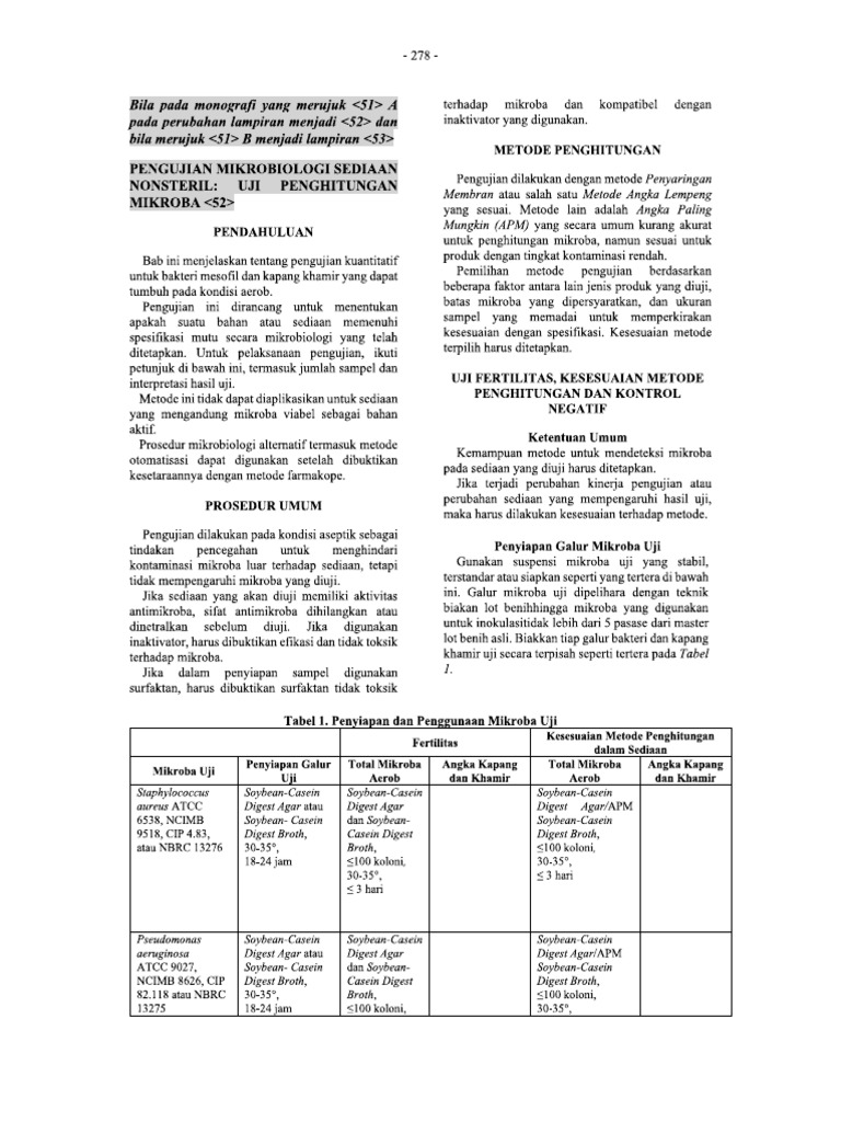 Pengujian Mikrobiologi Sediaan Nonsteril | PDF