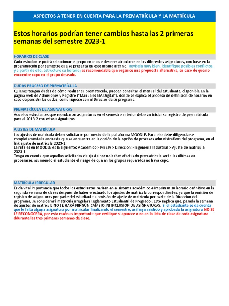 Horarios Ing Industrial 2023 1 1 Pdf Mecanica Clasica Ecuaciones