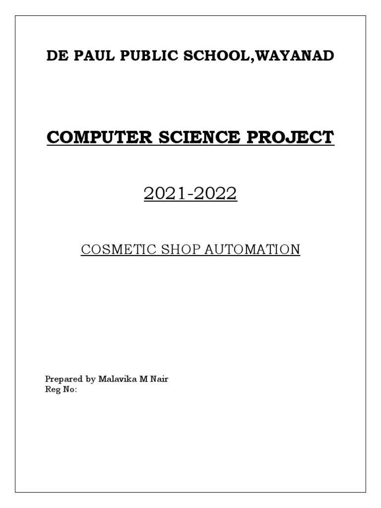 Automating Cosmetic Shop Management: A Project on Developing a Database and Software System to ...