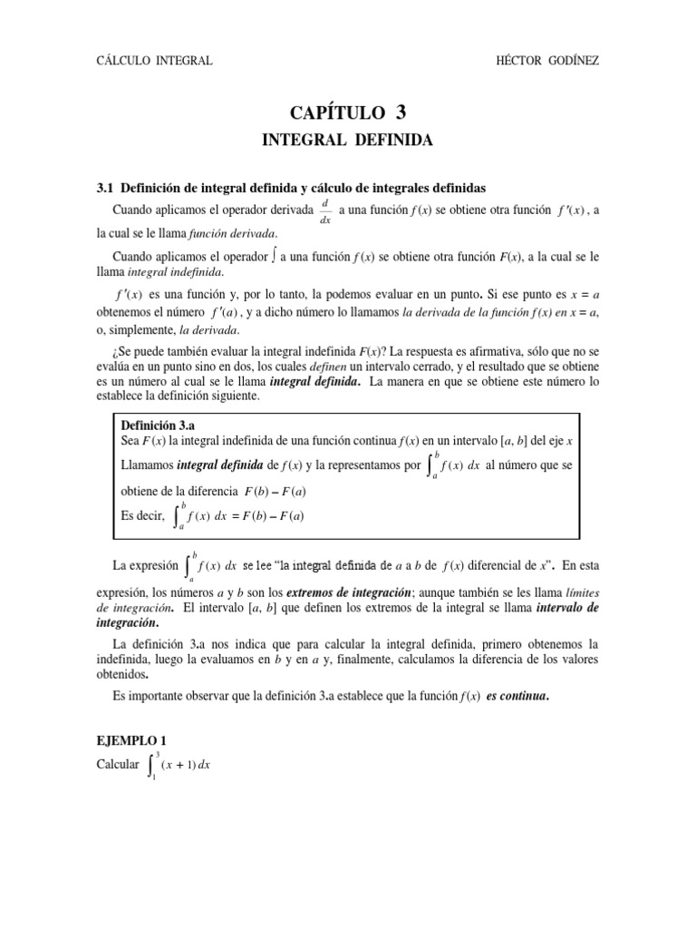 Capítulo 3 La Integral Definida) Teams | PDF | Integral | Derivado