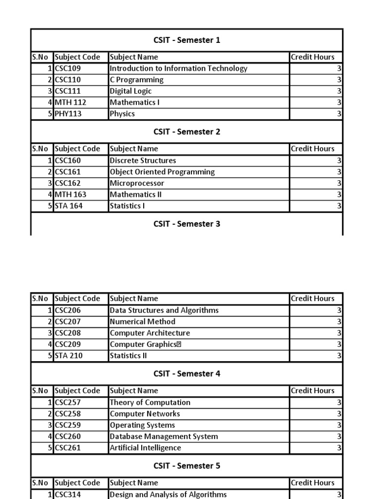 CSIT Syllabus | PDF