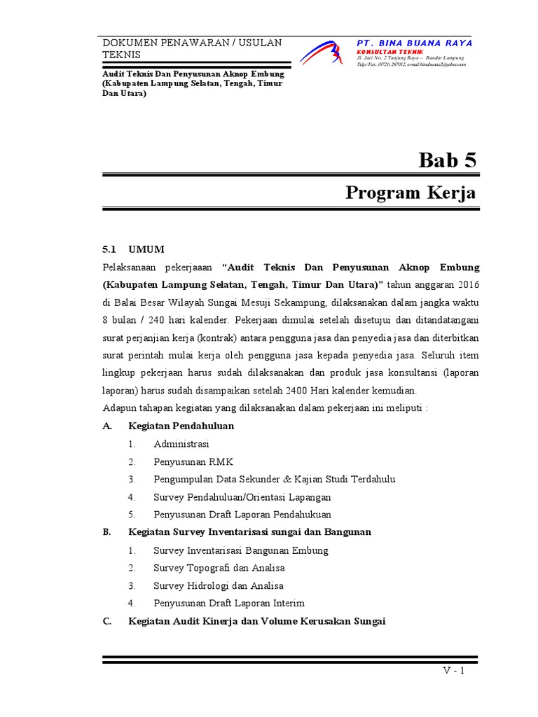 BAB 5. Program Kerja Ok | PDF