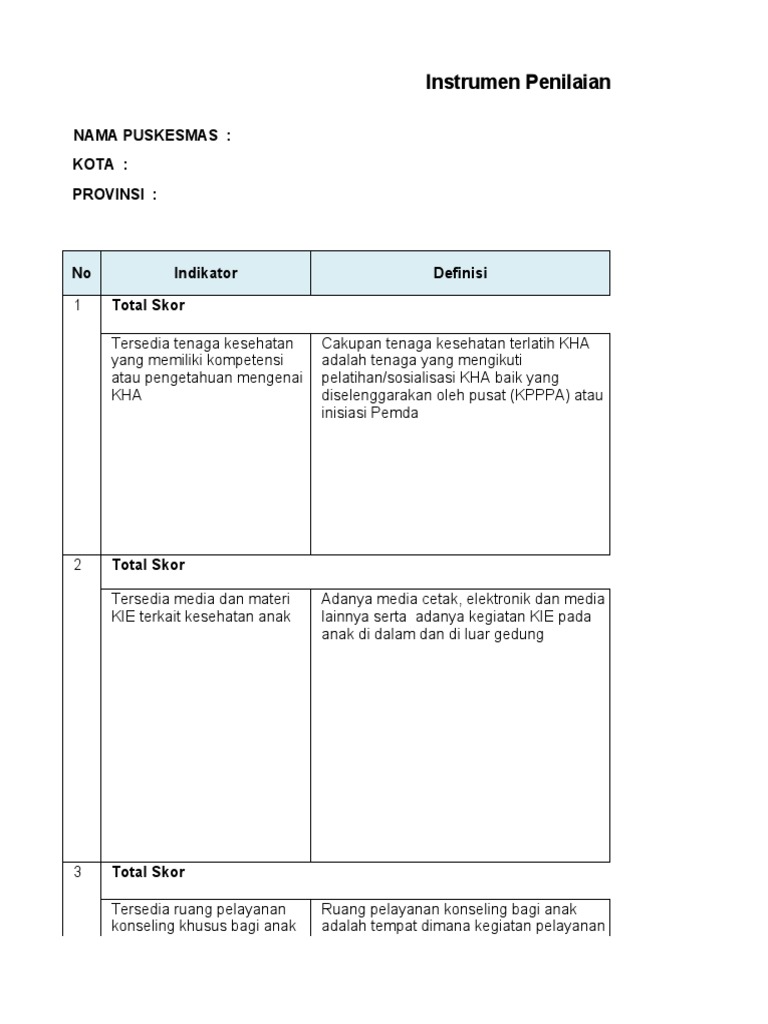 Instrumen-Penilaian-PRAP - XLSX FIX | PDF