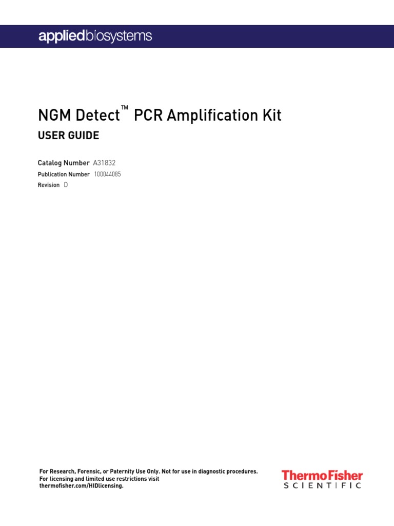 NGM Detect User Guide | PDF | Polymerase Chain Reaction | Microsatellite