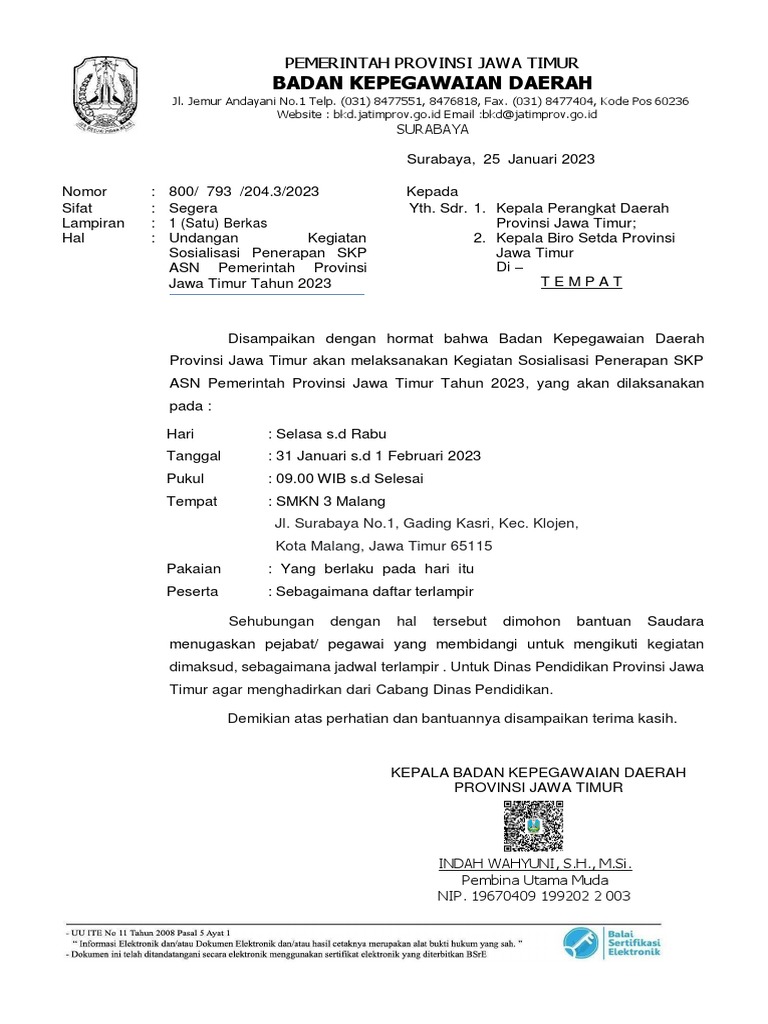 Undangan Sosialisasi SKP 2023 | PDF