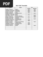 Updated CSEC Timetable 2025 | PDF