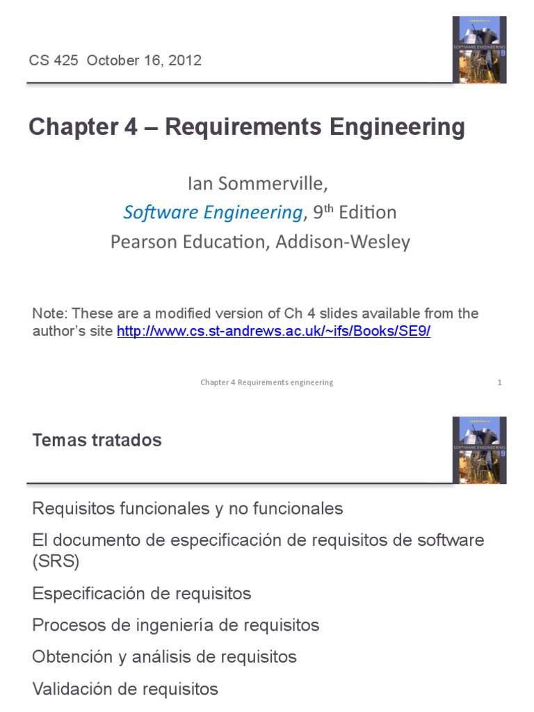 Chapter 4 Requirements Engineering | PDF | Software | Lenguaje de ...