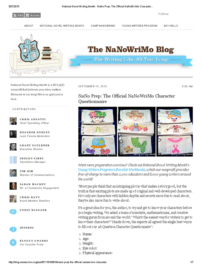 National Novel Writing Month - NaNo Prep - The Official NaNoWriMo ...