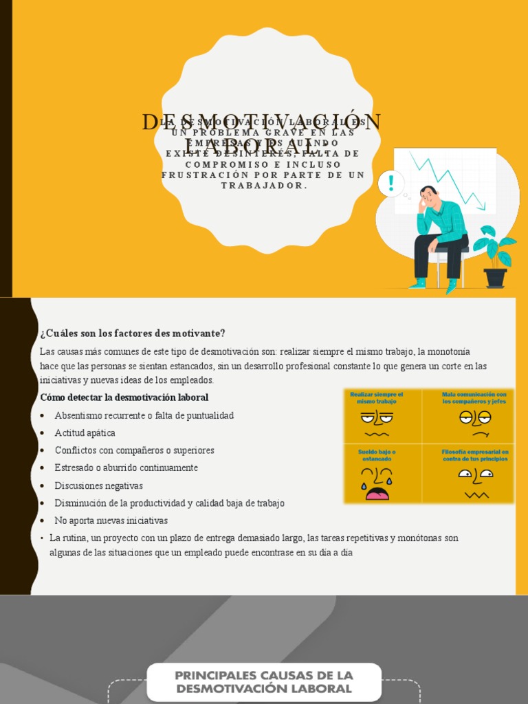 Presentación Causas de Desmotivación Laboral | PDF | Motivación ...