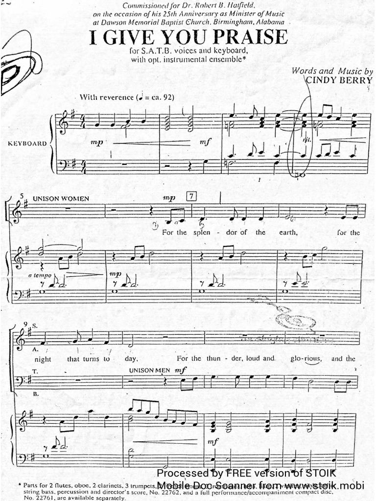 I Give You Praise-Vocals. | PDF