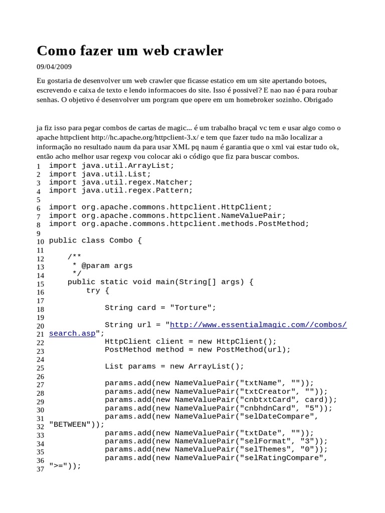 Como Fazer Um Web Crawler Download Grátis Pdf Engenharia Da Computação Programas 