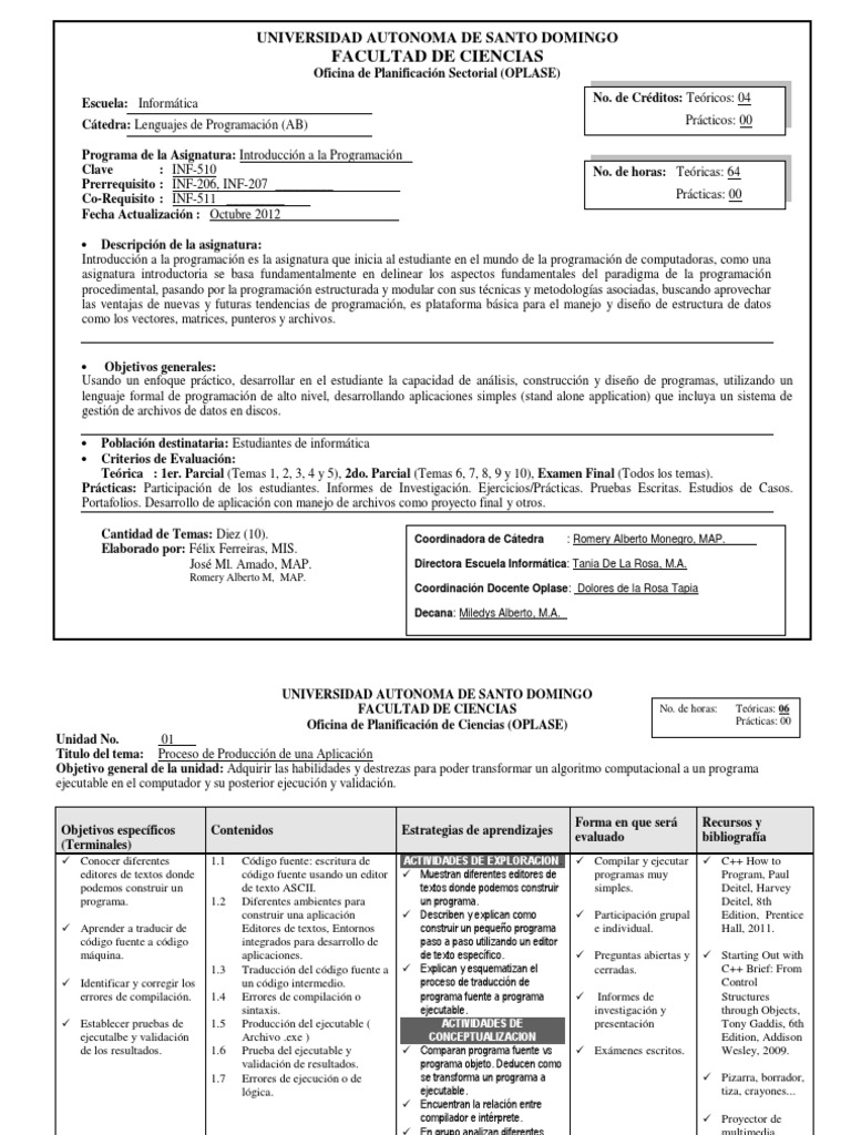 INF-510 - Introducción A La Programación | PDF | Lenguaje de ...