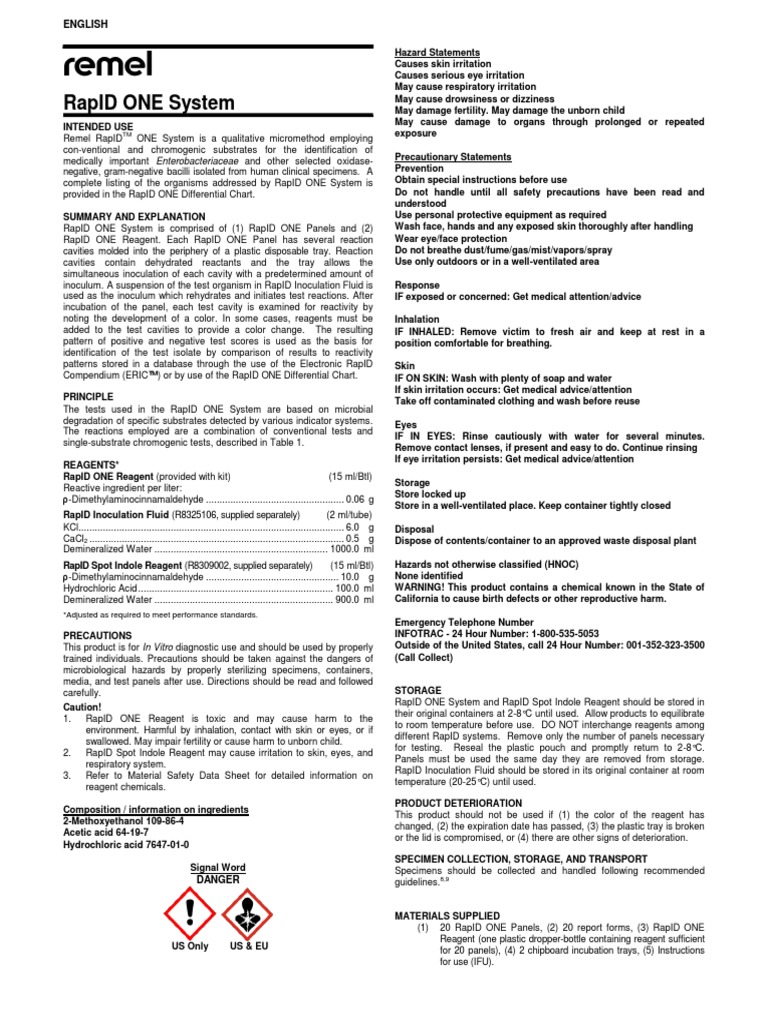 User Manual Remel RapID ONE System | Download Free PDF | Color | Growth ...