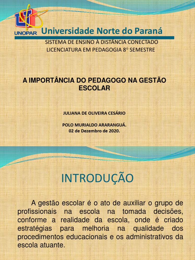 Slides TCC Pedagogia | PDF | Pedagogia