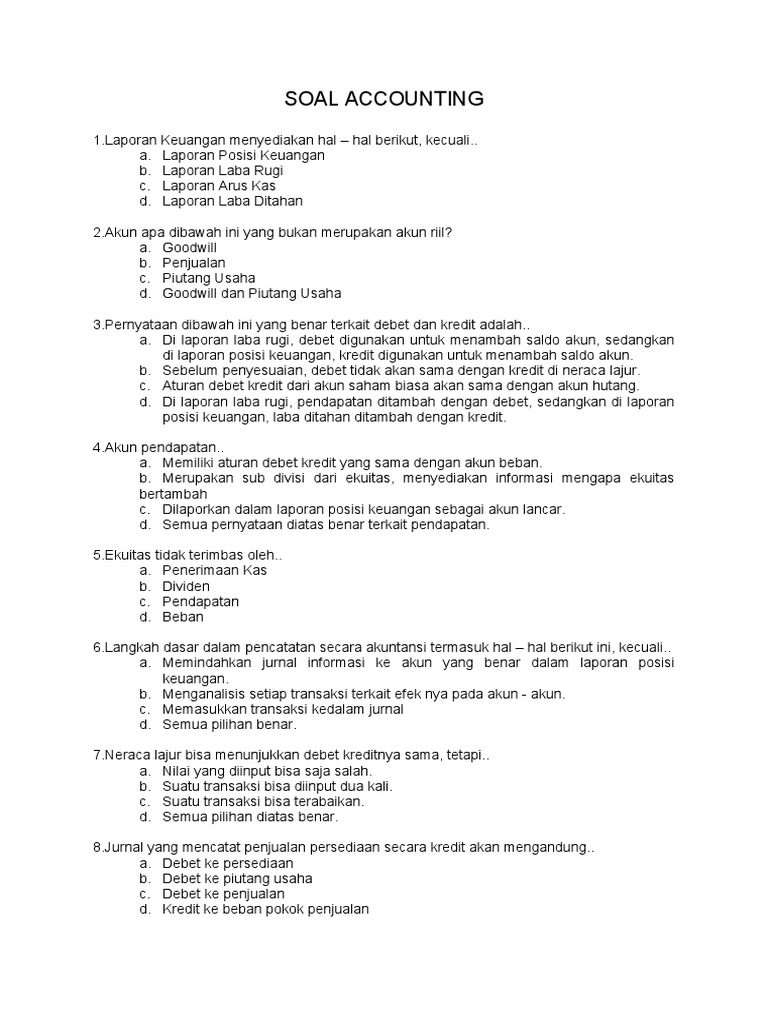 SOAL ACCOUNTING Santana | PDF