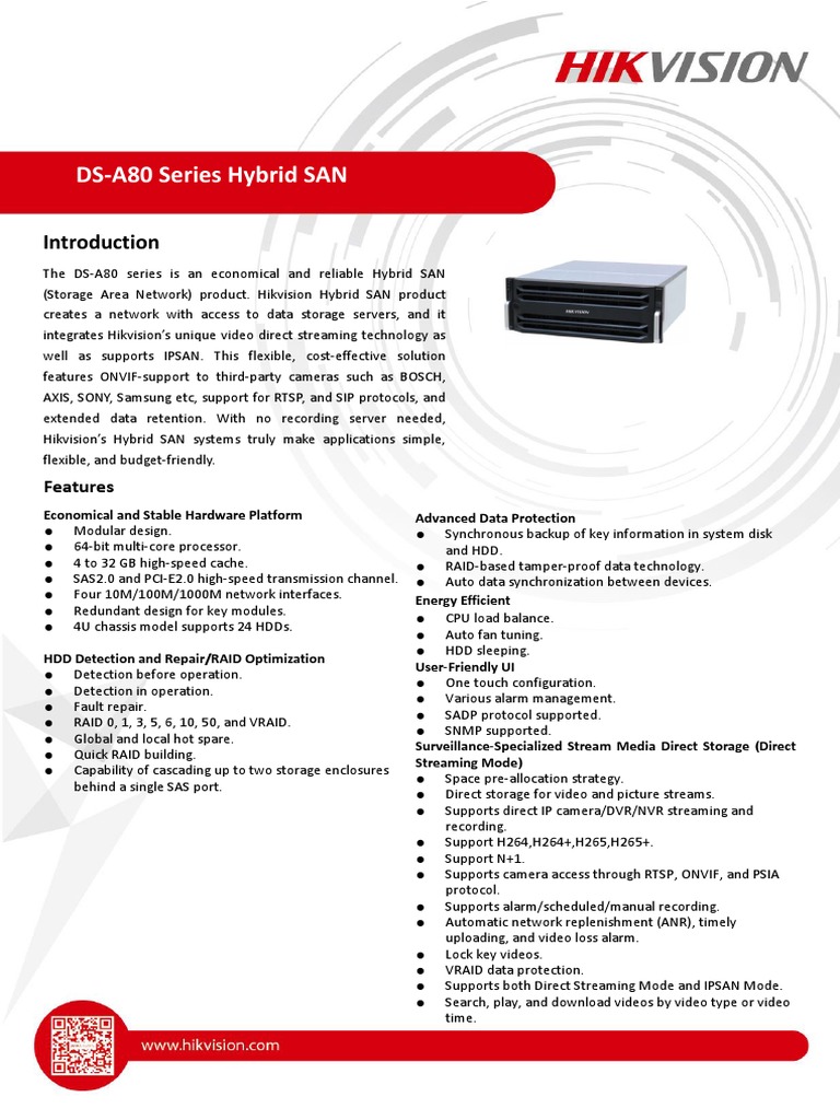 Datasheet+of+Hybrid+SAN+DS A80 | PDF | Hard Disk Drive | Streaming Media