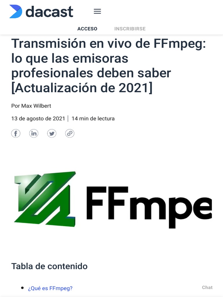 DACAST FFmpeg Live Streaming - What Broadcasters Need To Know in 2021 | PDF | Interfaz de línea ...