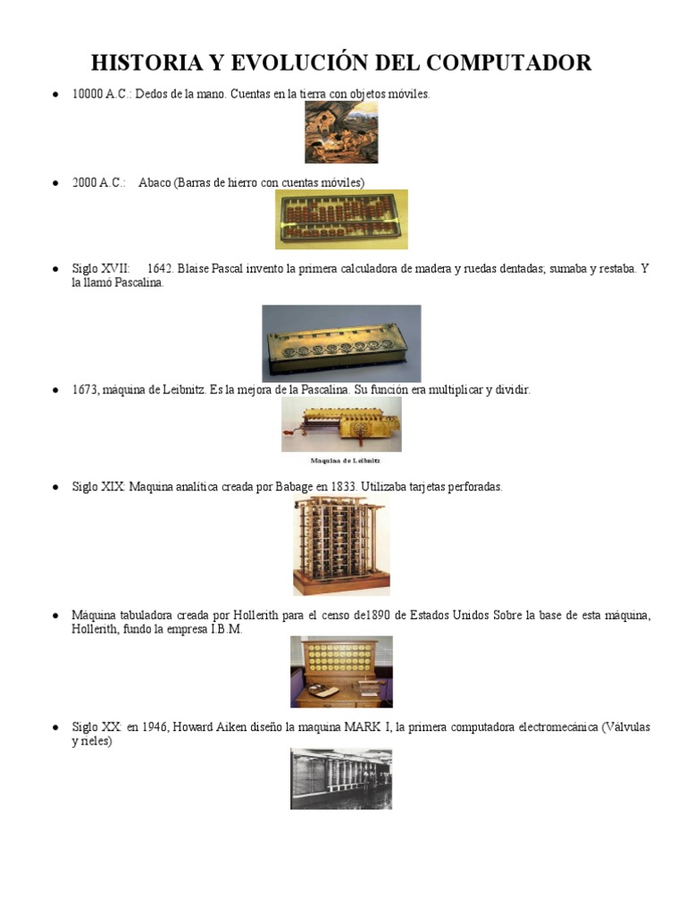 Historia y Evolución Del Computador | PDF | Microprocesador | Circuito ...