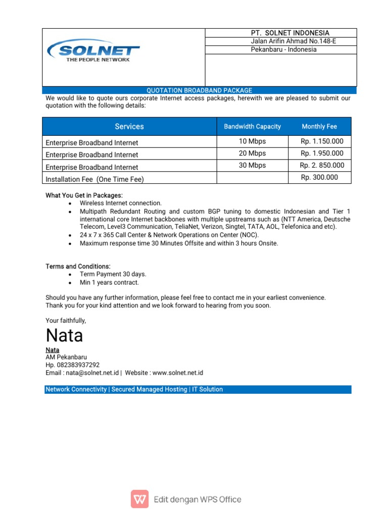 Solnet Broadband | PDF