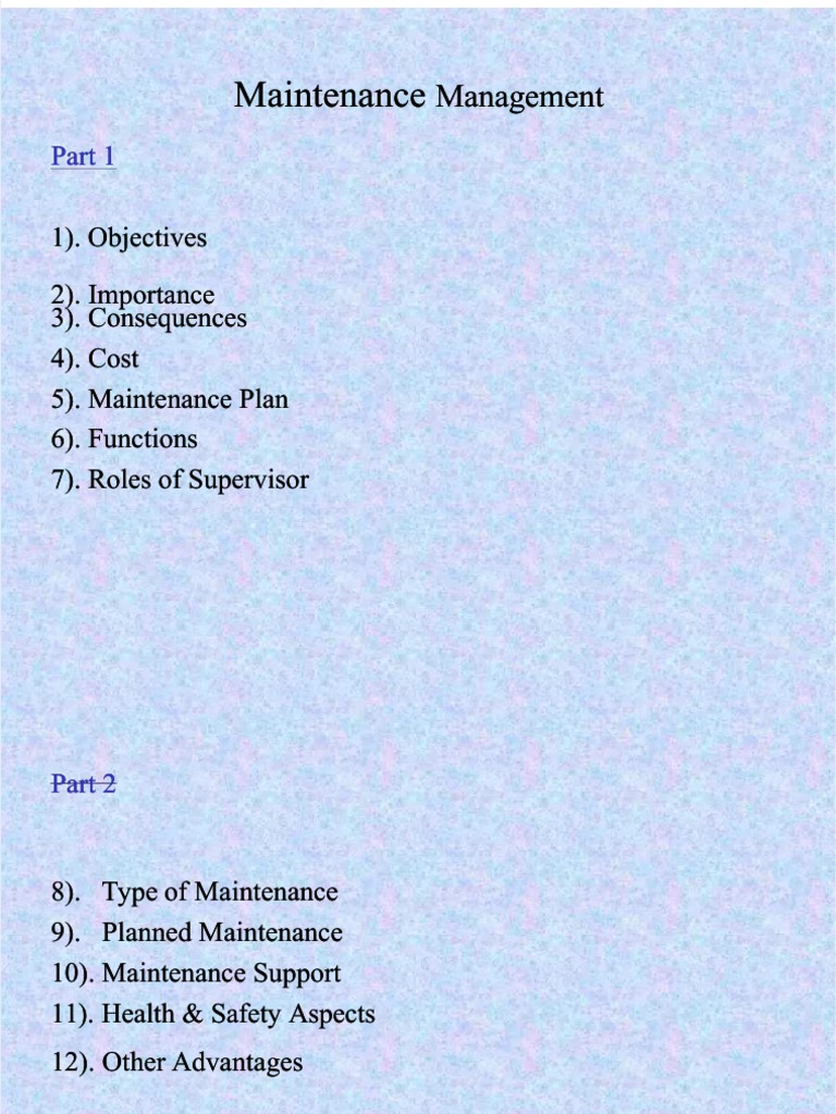 Maintenance Management | Download Free PDF | Production And Manufacturing